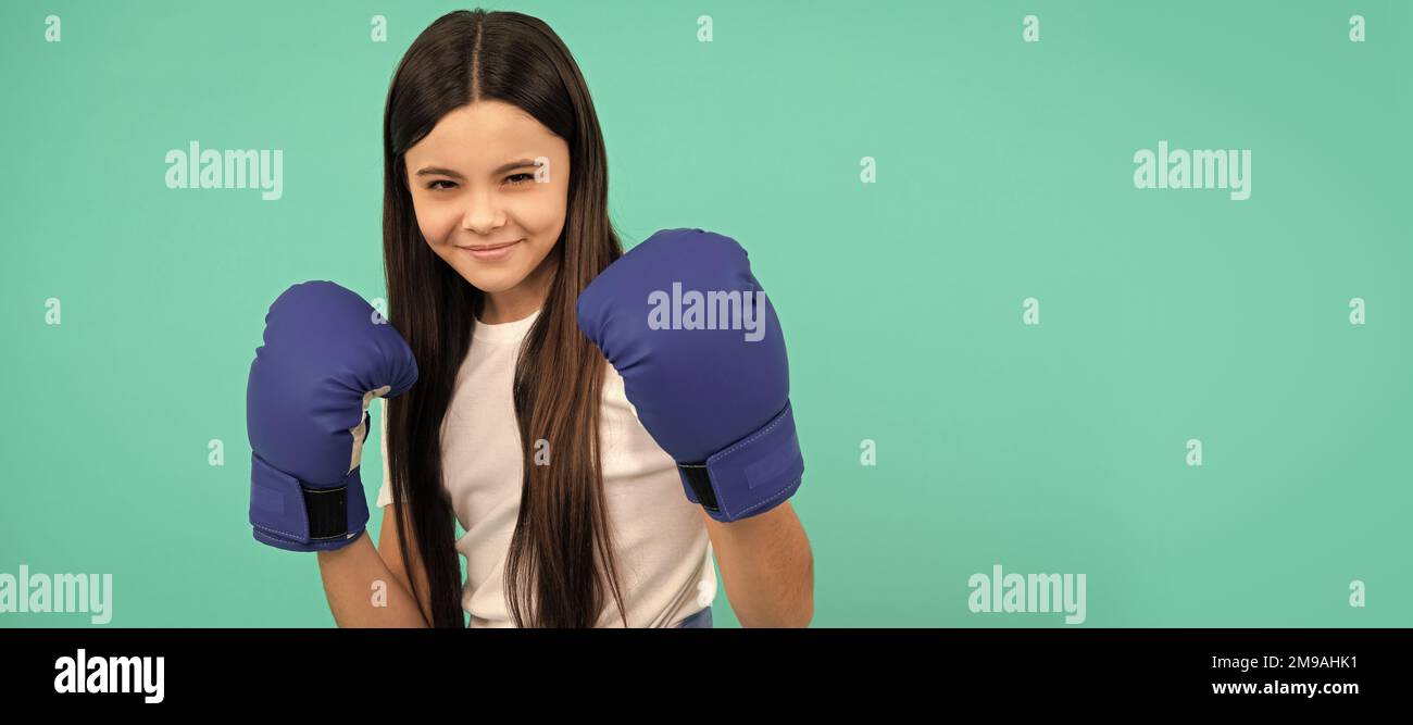 cheerful successful kid boxer. fight for success. confident child ready ...