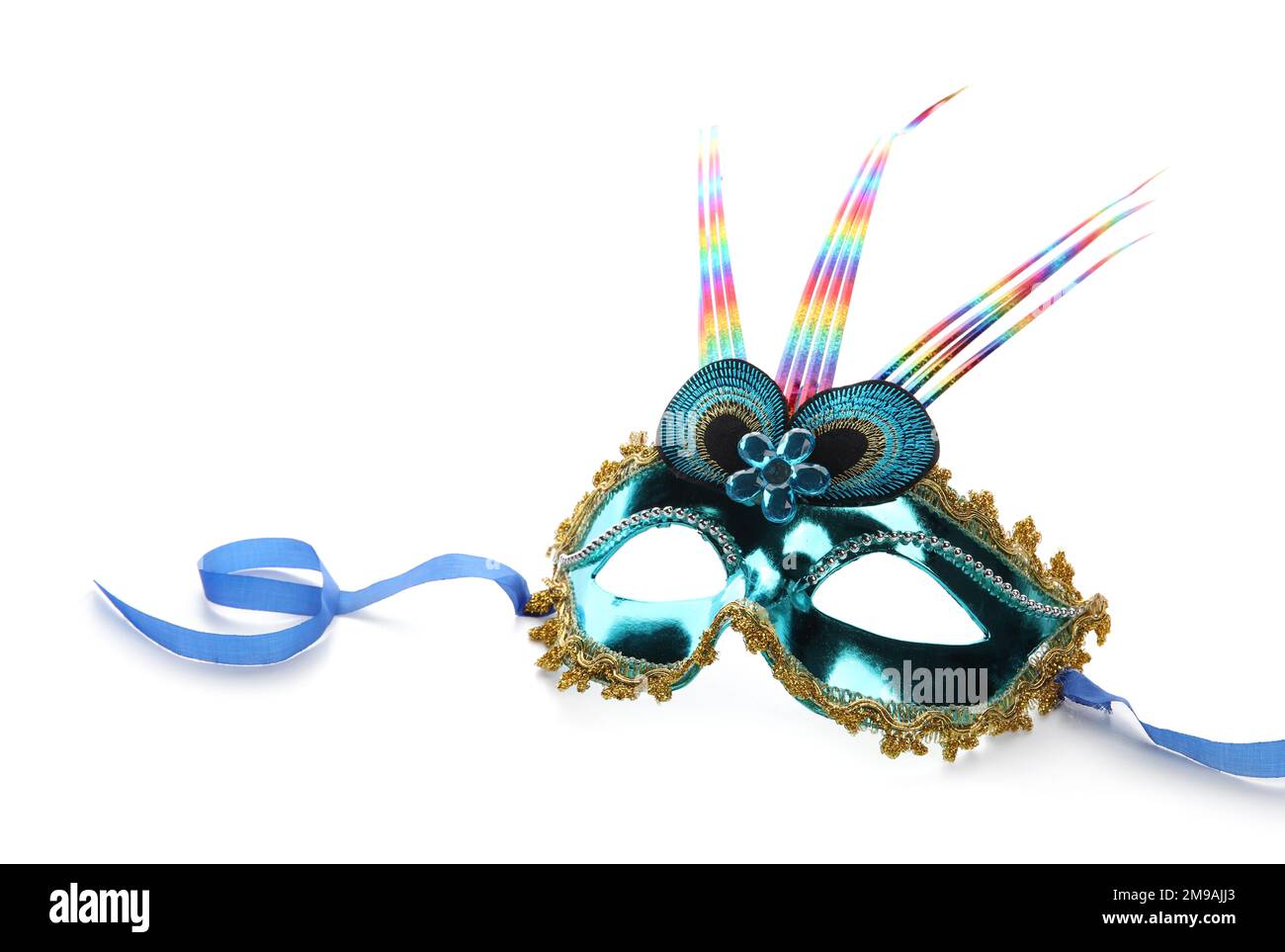 Beautiful carnival mask for Mardi Gras celebration on white background ...