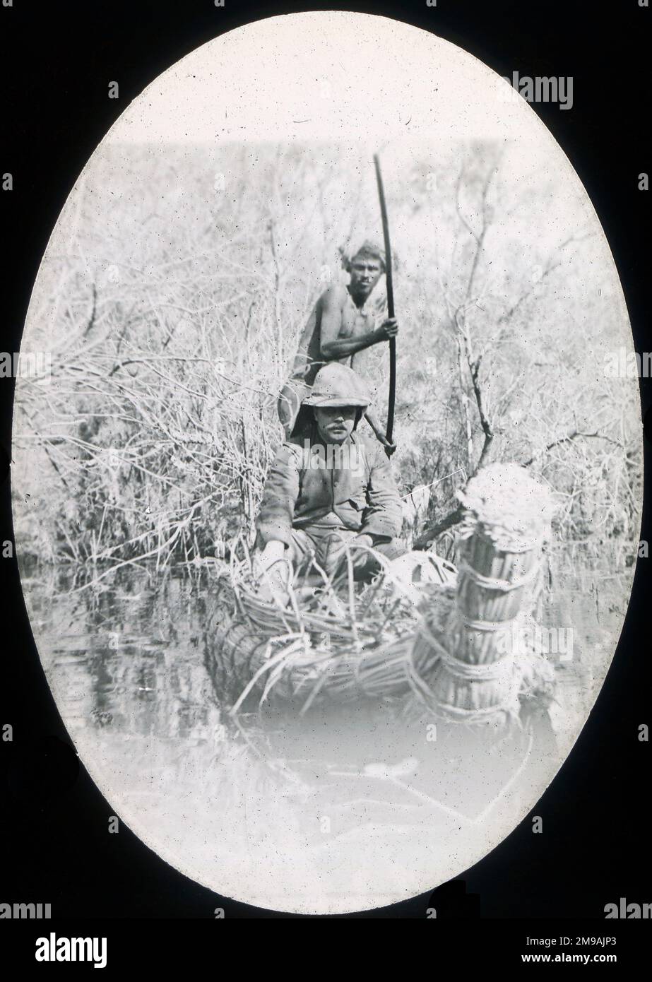 Colonial Persia, hunting in reed boats Stock Photo - Alamy