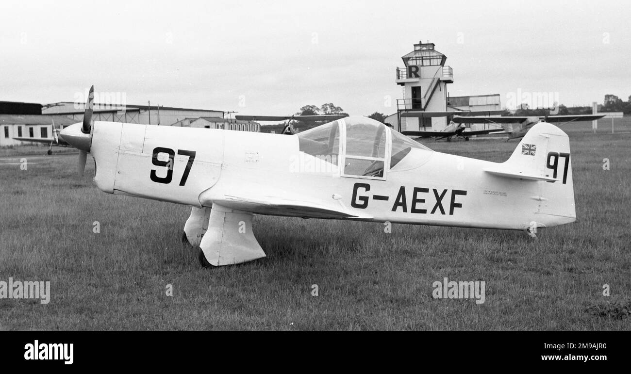Percival E.2H Mew Gull G-AEXF (msn E.22), race number 97, in the 1960s ...