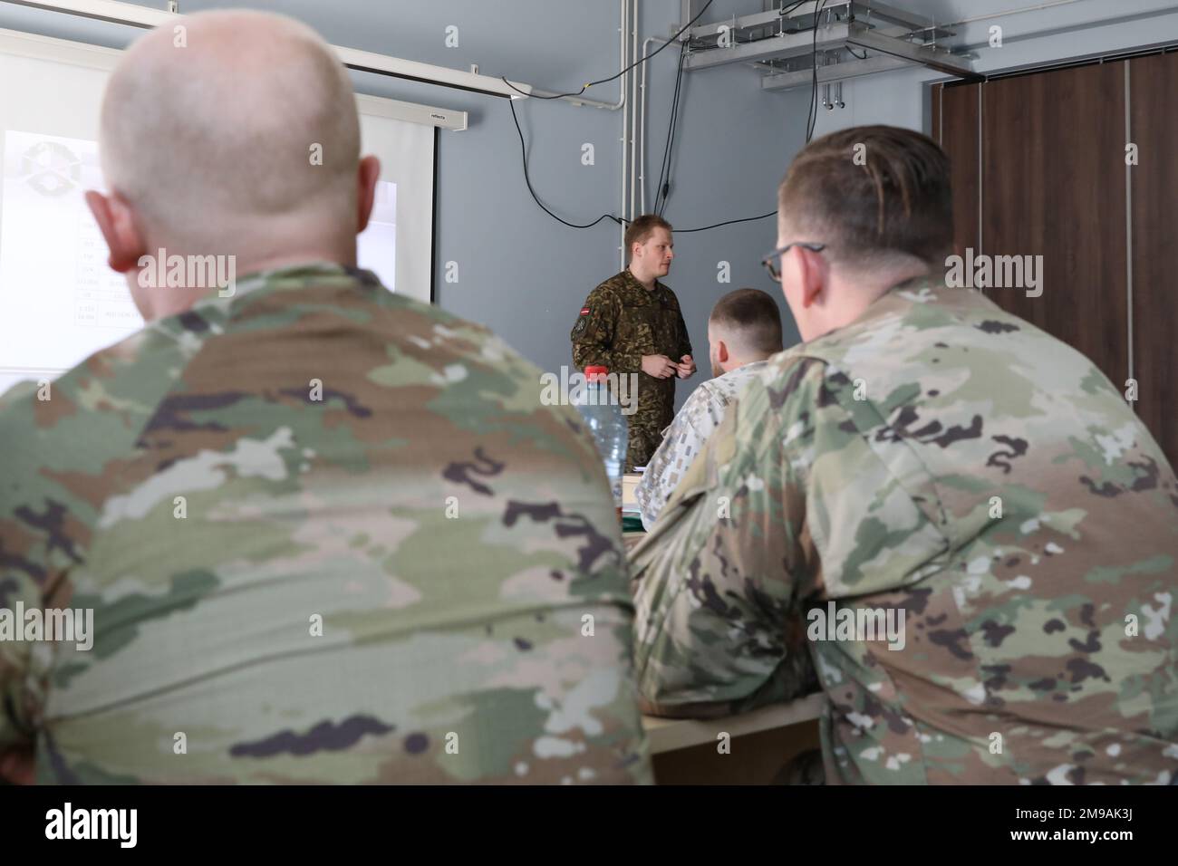 Latvian Land Forces Capt. Richard Laikos, assigned to the Latvian ...
