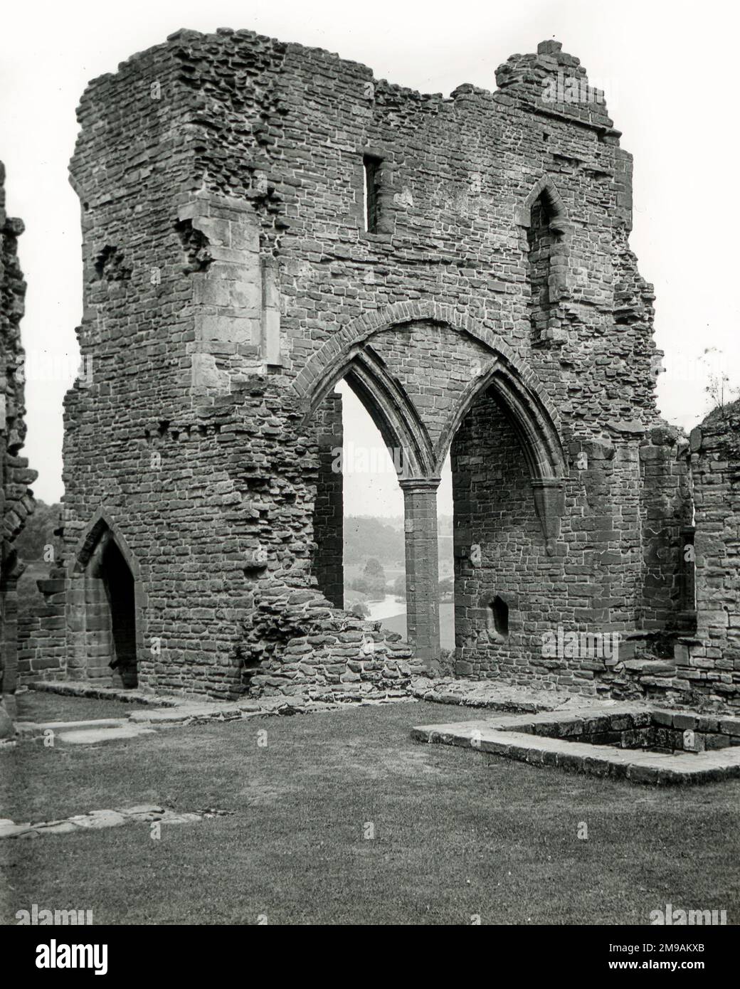 Goodrich Castle, a Norman medieval castle north of the village of Goodrich in Herefordshire ...