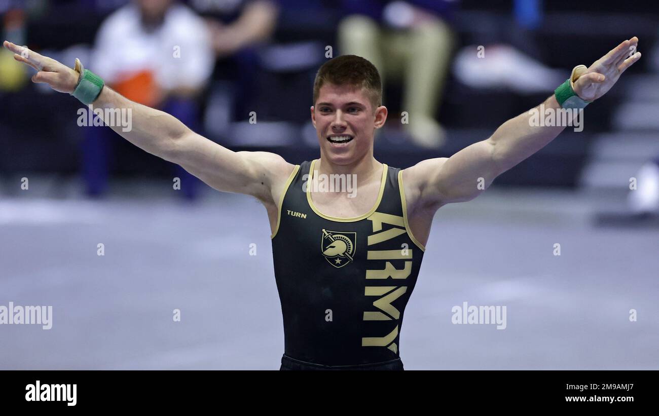 Army's Joseph Buselmeier competes during an NCAA gymnastics meet on ...
