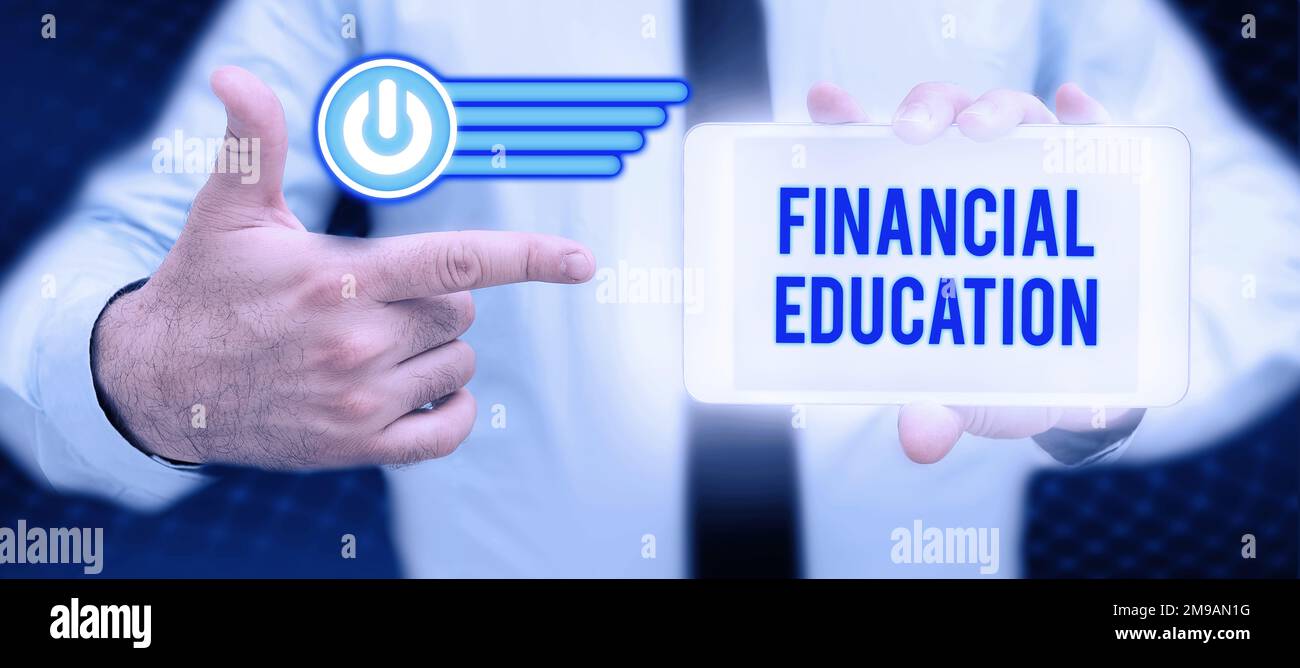 Conceptual caption Financial Education, Business showcase Understanding ...