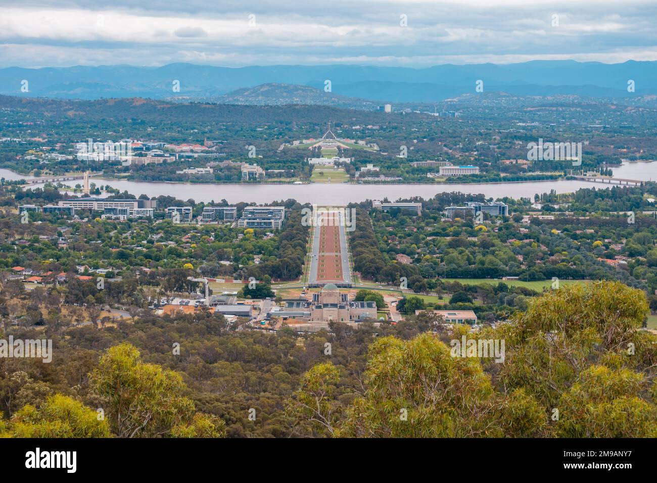 Photograph looking over Anzac Parade towards Lake Burley Griffin in ...
