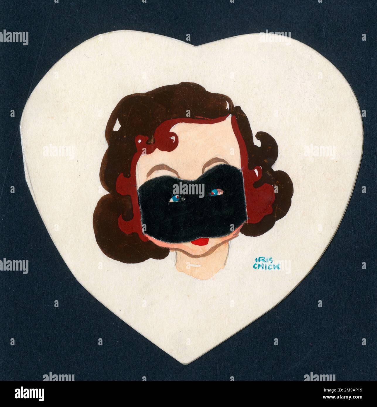 Original Artwork - Design for a Valentine card with removable mask ...