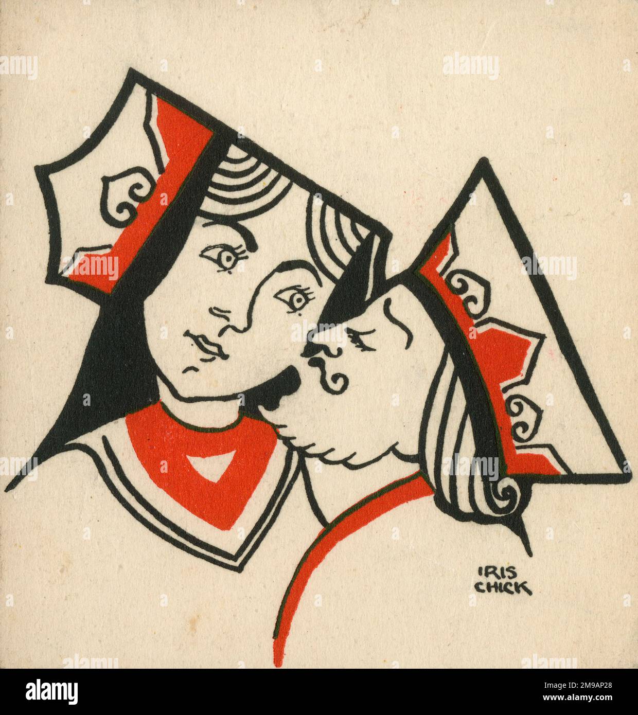 Original Artwork - Design for a Valentine or bridge-related greetings ...