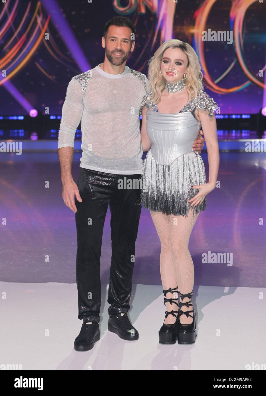 London, UK. Sylvain Longchambon and Mollie Gallagher at the photocall ...