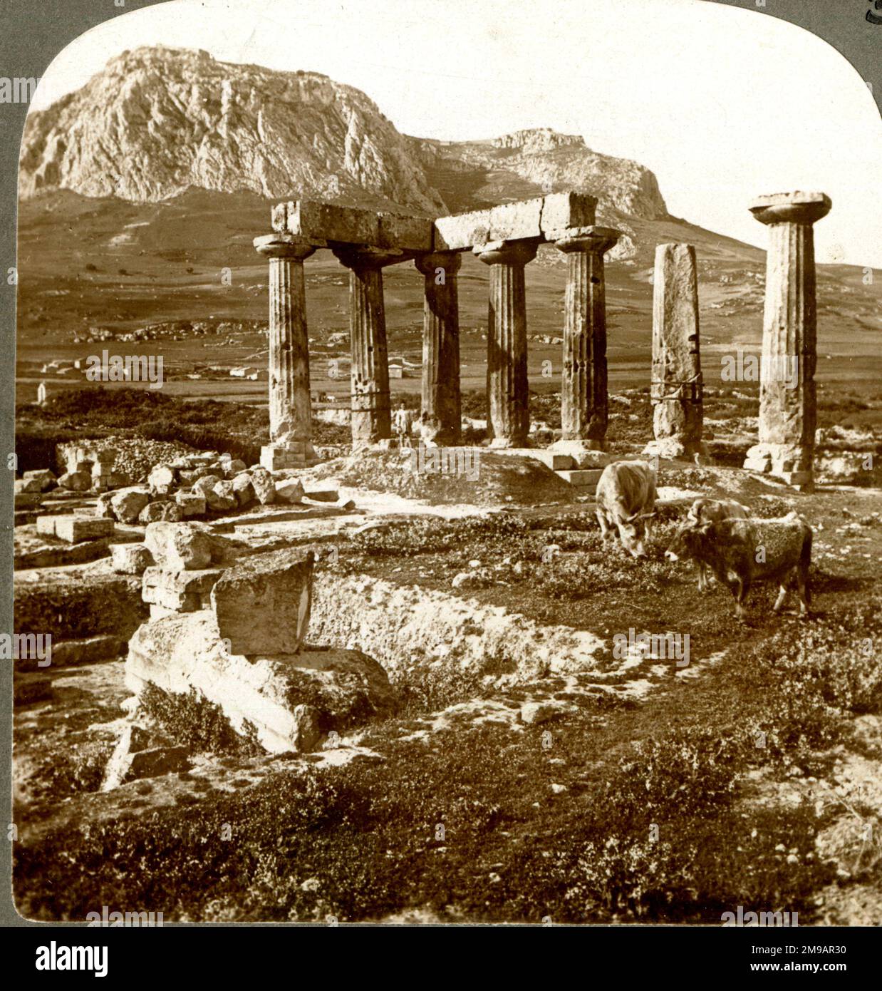 The Temple and Acropolis of old Corinth, Greece Stock Photo - Alamy