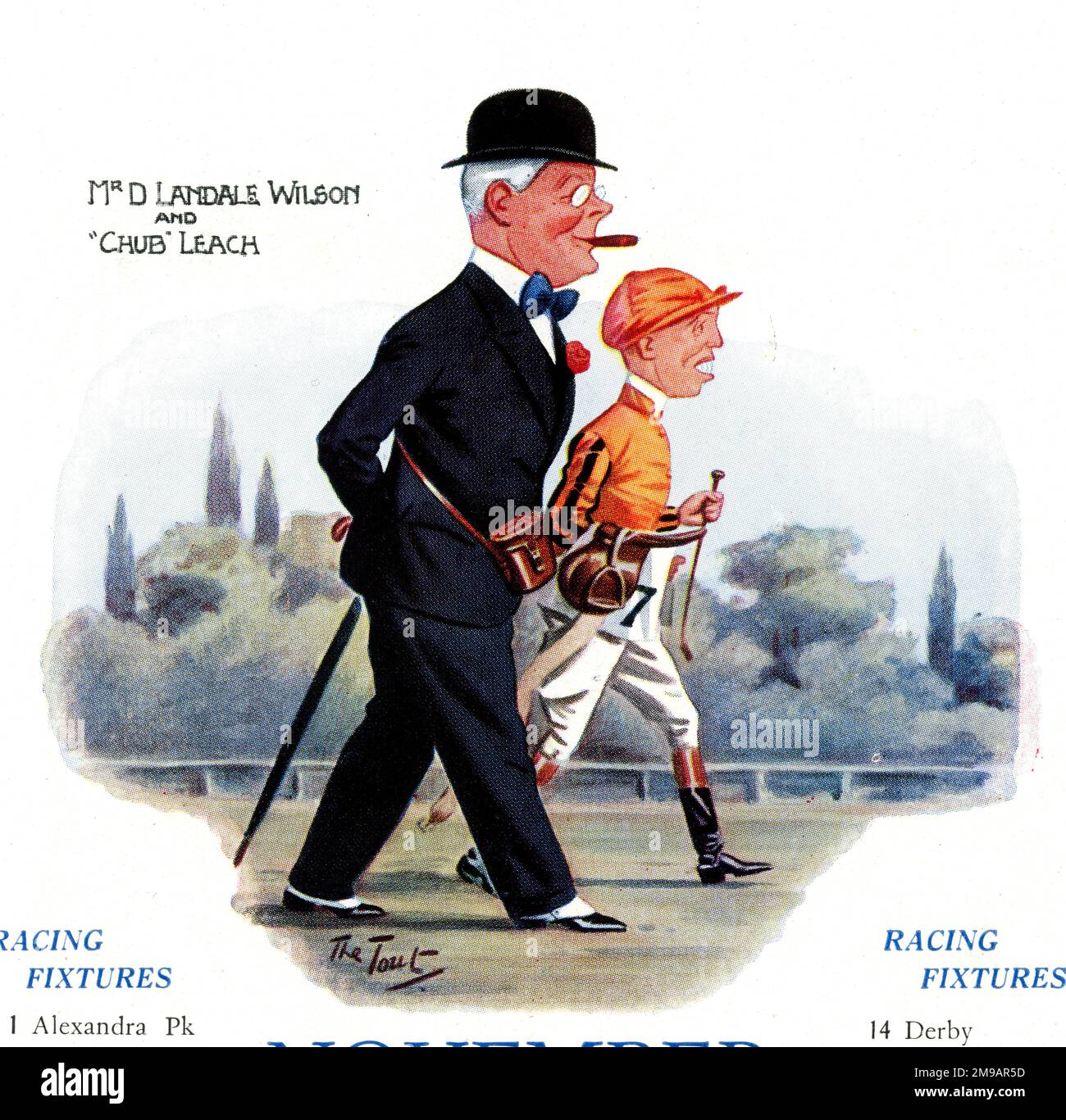 Racehorse owner D Landale Wilson and 'Chub' Leach, jockey, racing ...