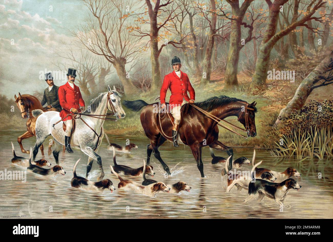 Victorian foxhunting scene Stock Photo - Alamy
