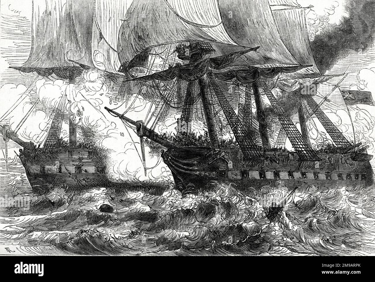 Battle of Boston Harbour between the British Royal Navy frigate HMS ...