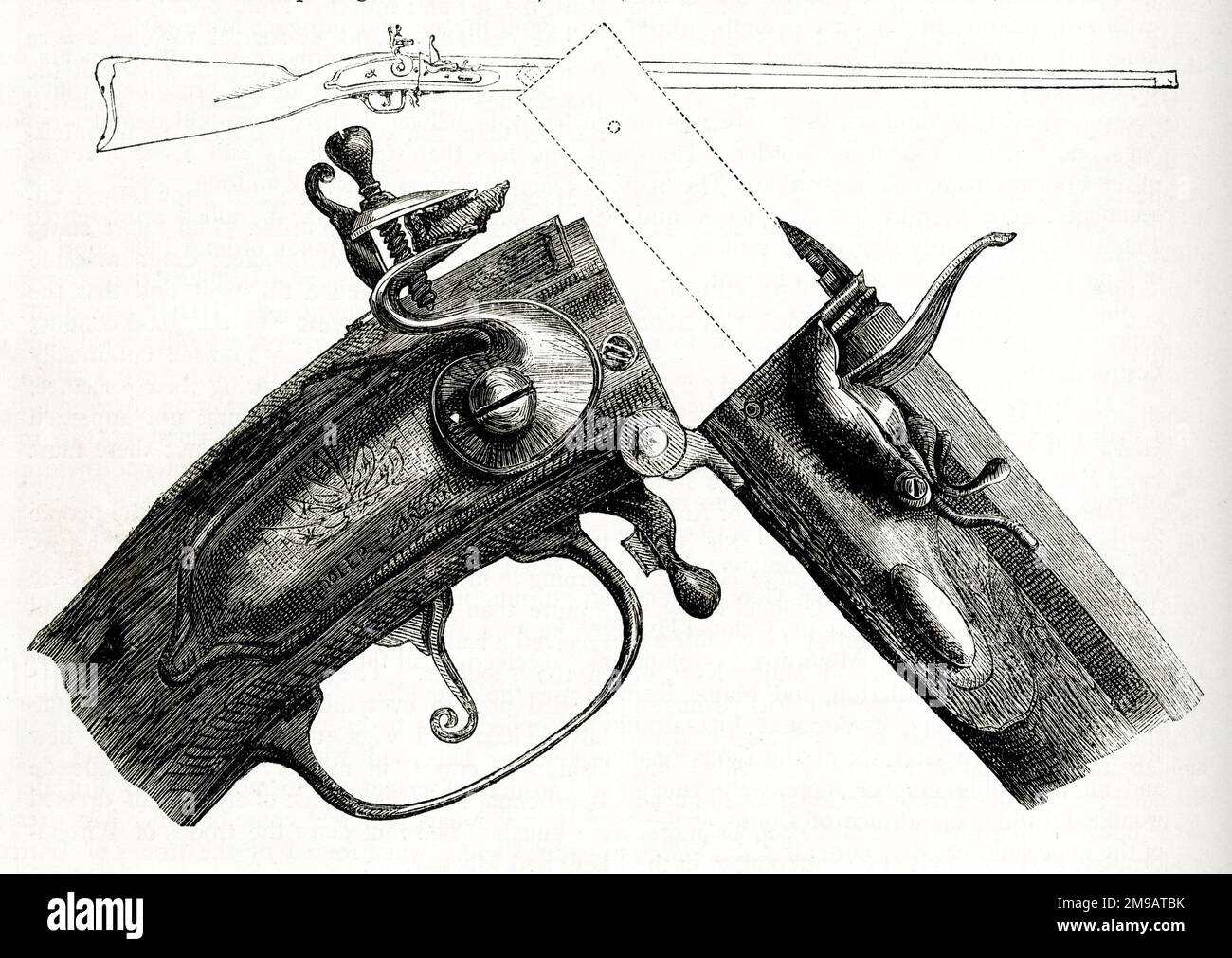 Breechloader rifle, in use around 1700. Ammunition is loaded via the ...