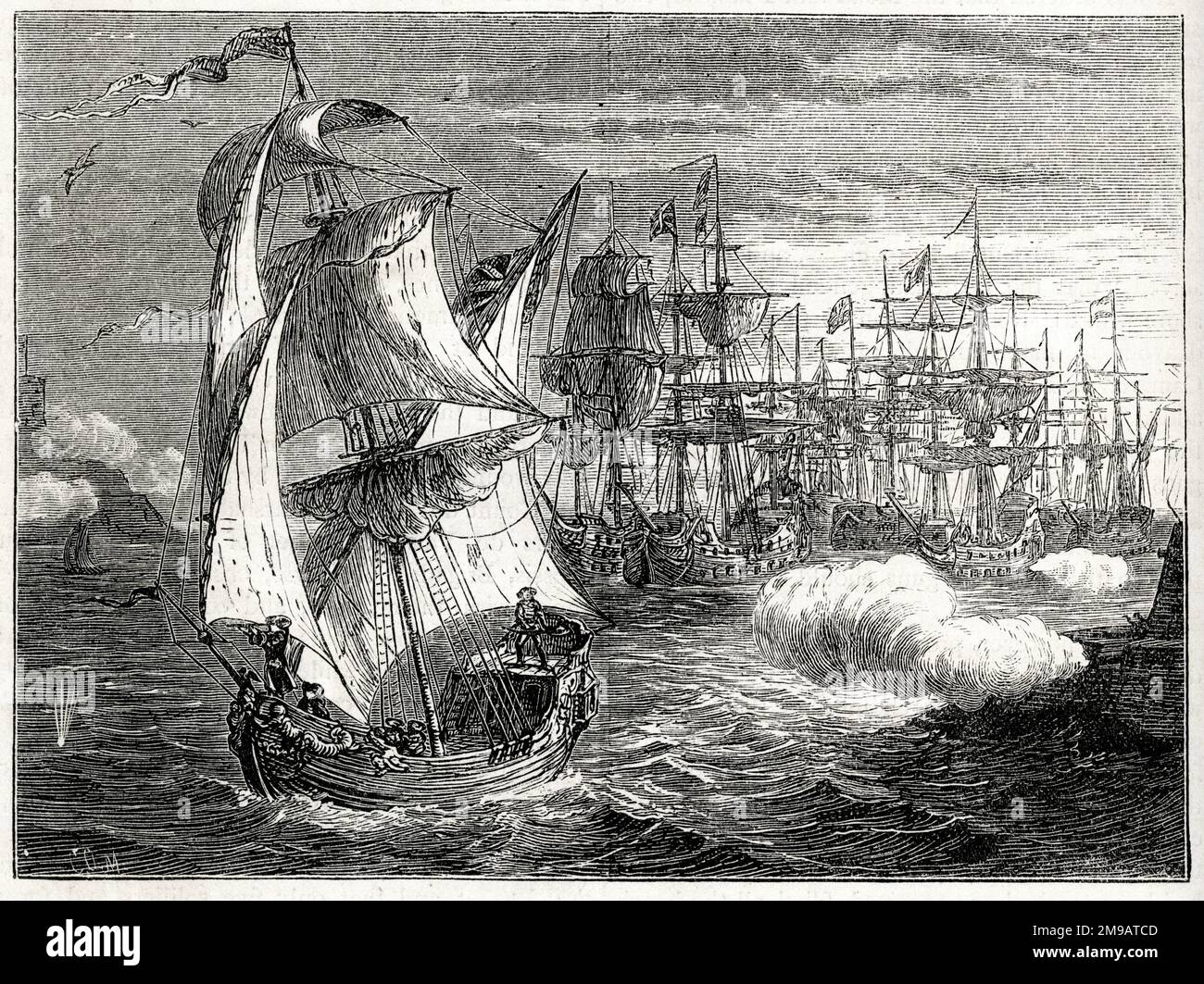 Attack off Brest, Battle of Camaret, Brittany, France, 18 June 1694 ...