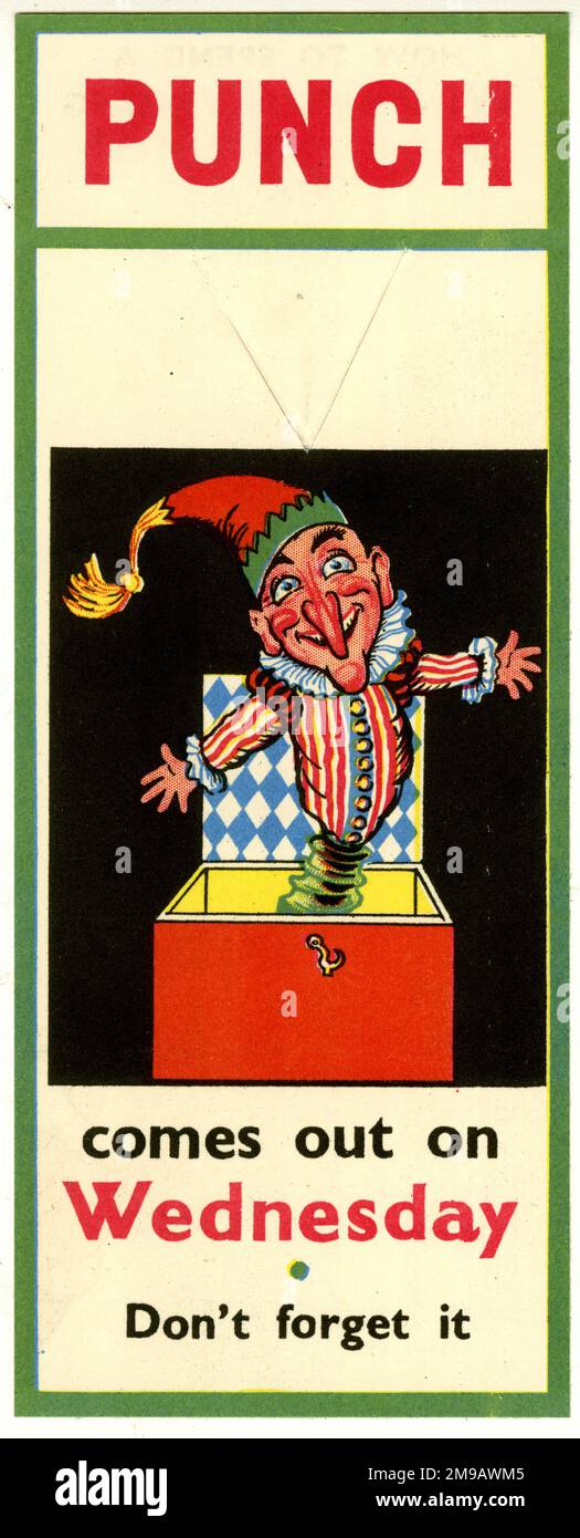 Punch magazine, advertising bookmark (front) - comes out on Wednesday ...