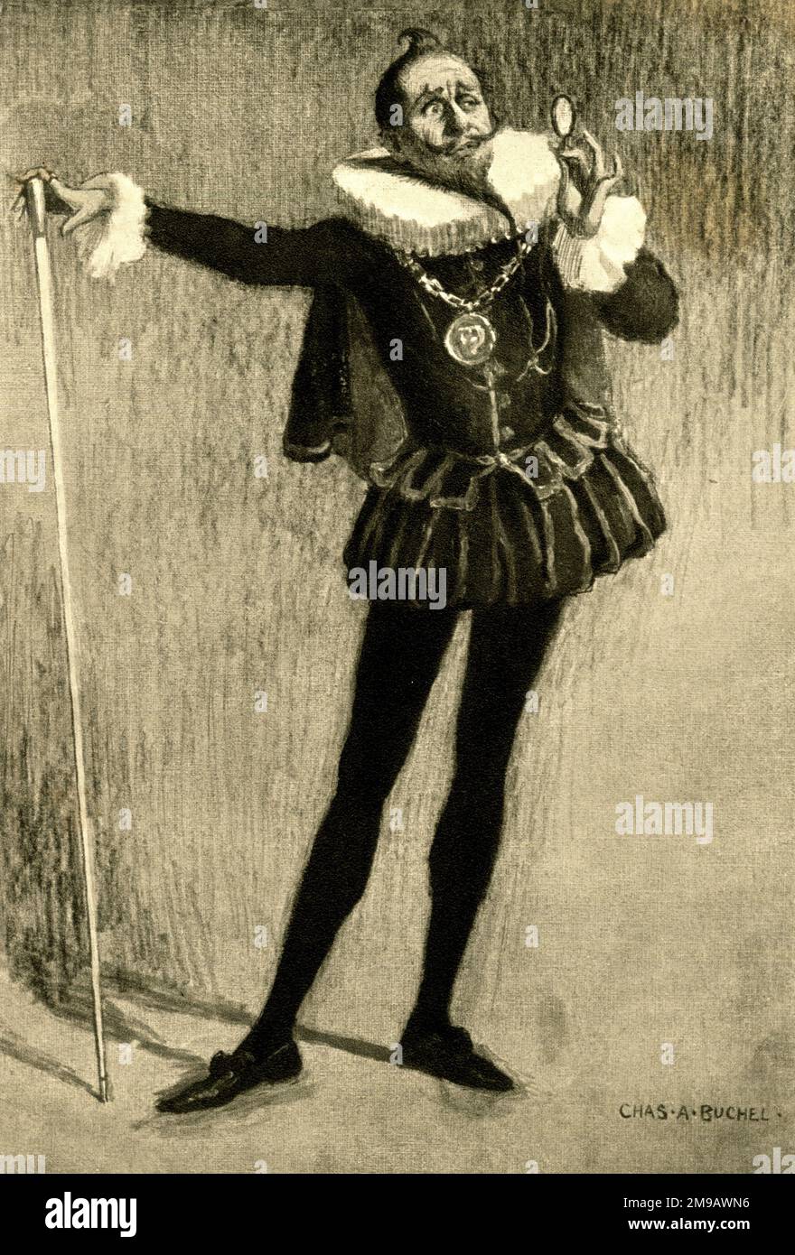 Herbert Beerbohm Tree, English actor and theatre manager, as Malvolio ...