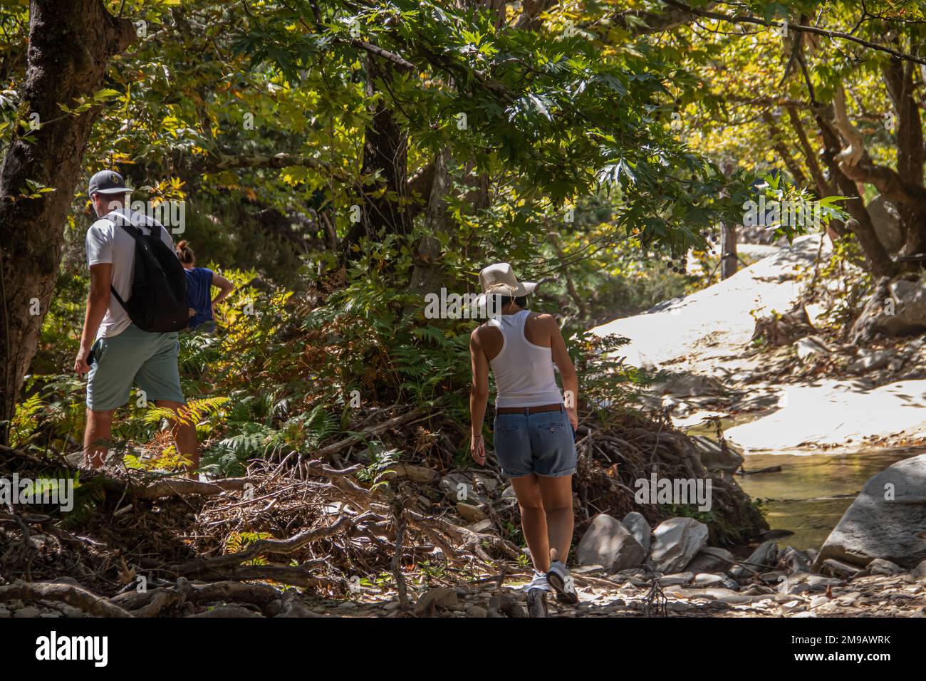 Young adventure hikers trekking lake hi-res stock photography and ...