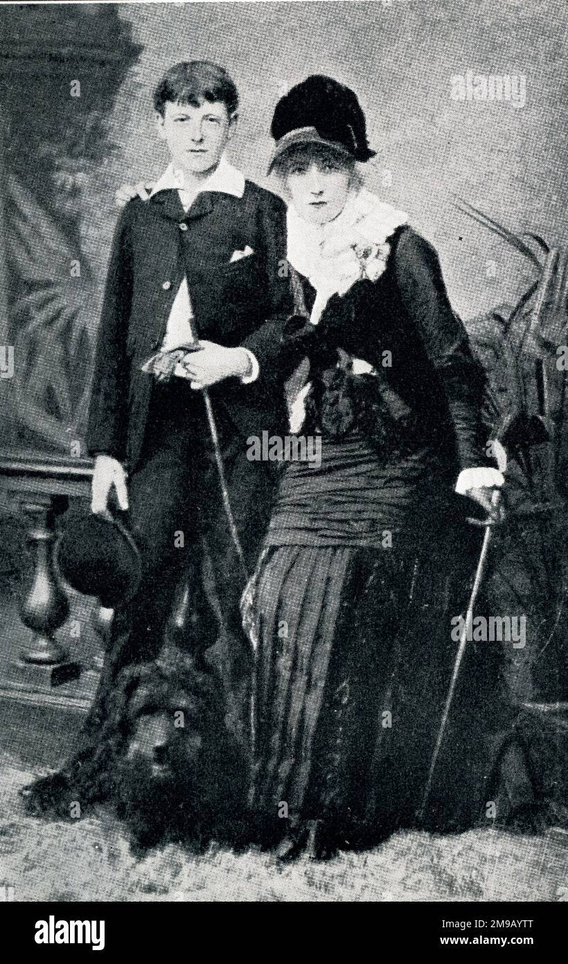 Sarah Bernhardt, French actress, and her son Maurice Stock Photo - Alamy