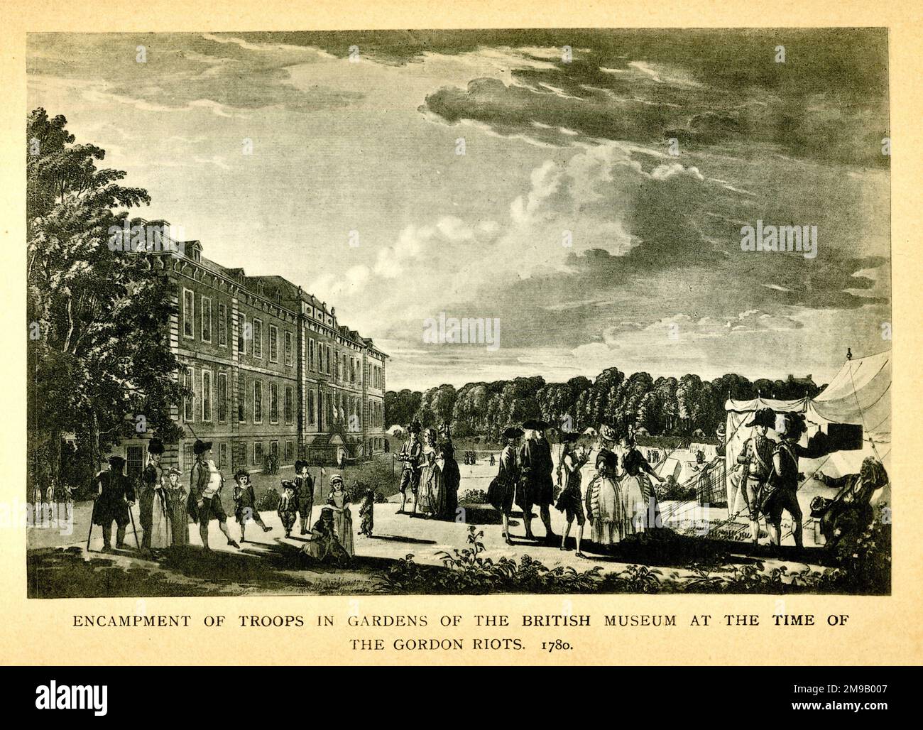 Army Encampment at the British Museum, London, at the time of the ...
