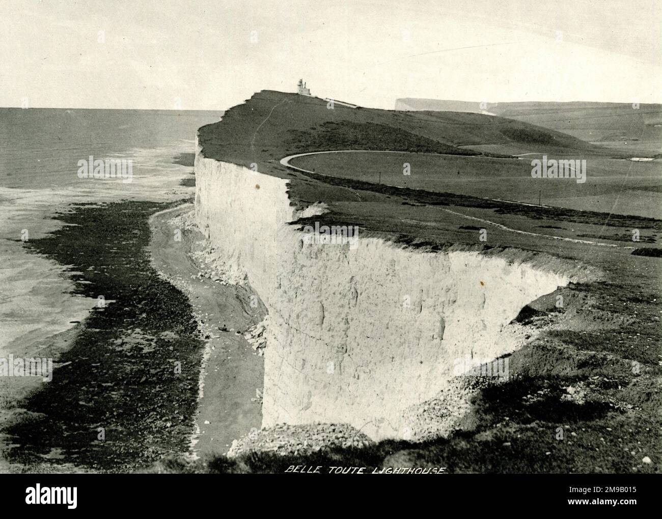 Belle Toute Lighthouse in distance - Eastbourne, Sussex Stock Photo - Alamy