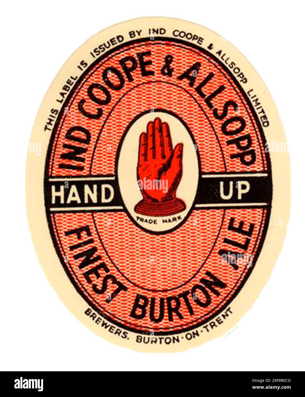 Ind Coope Allsopp Finest Burton Ale (Hand Up logo Stock Photo - Alamy