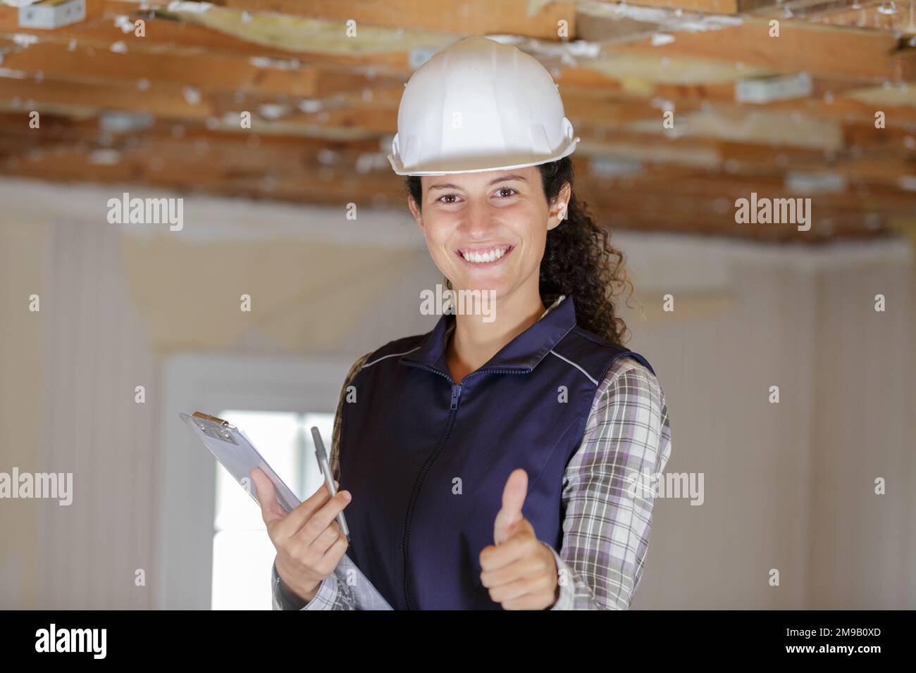 Close up woman builder hi-res stock photography and images - Alamy