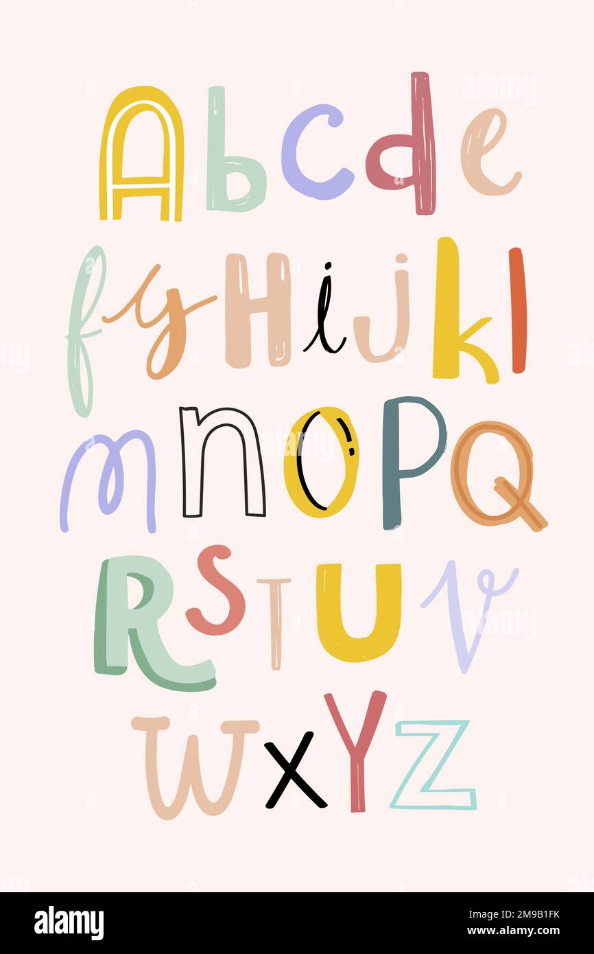 Alphabets doodle typography vector set Stock Vector Image & Art - Alamy