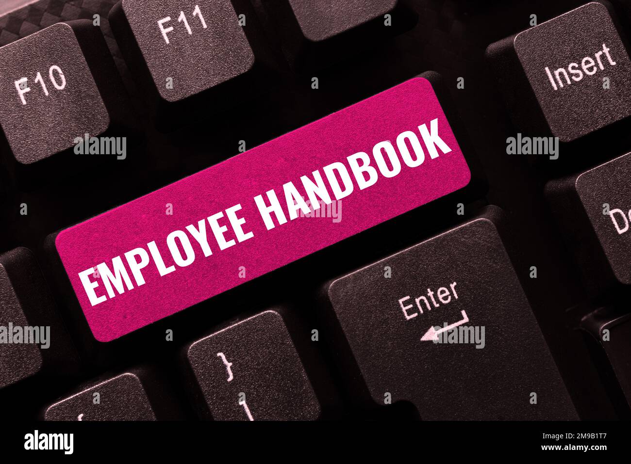 Hand writing sign Employee Handbook. Concept meaning Document that ...