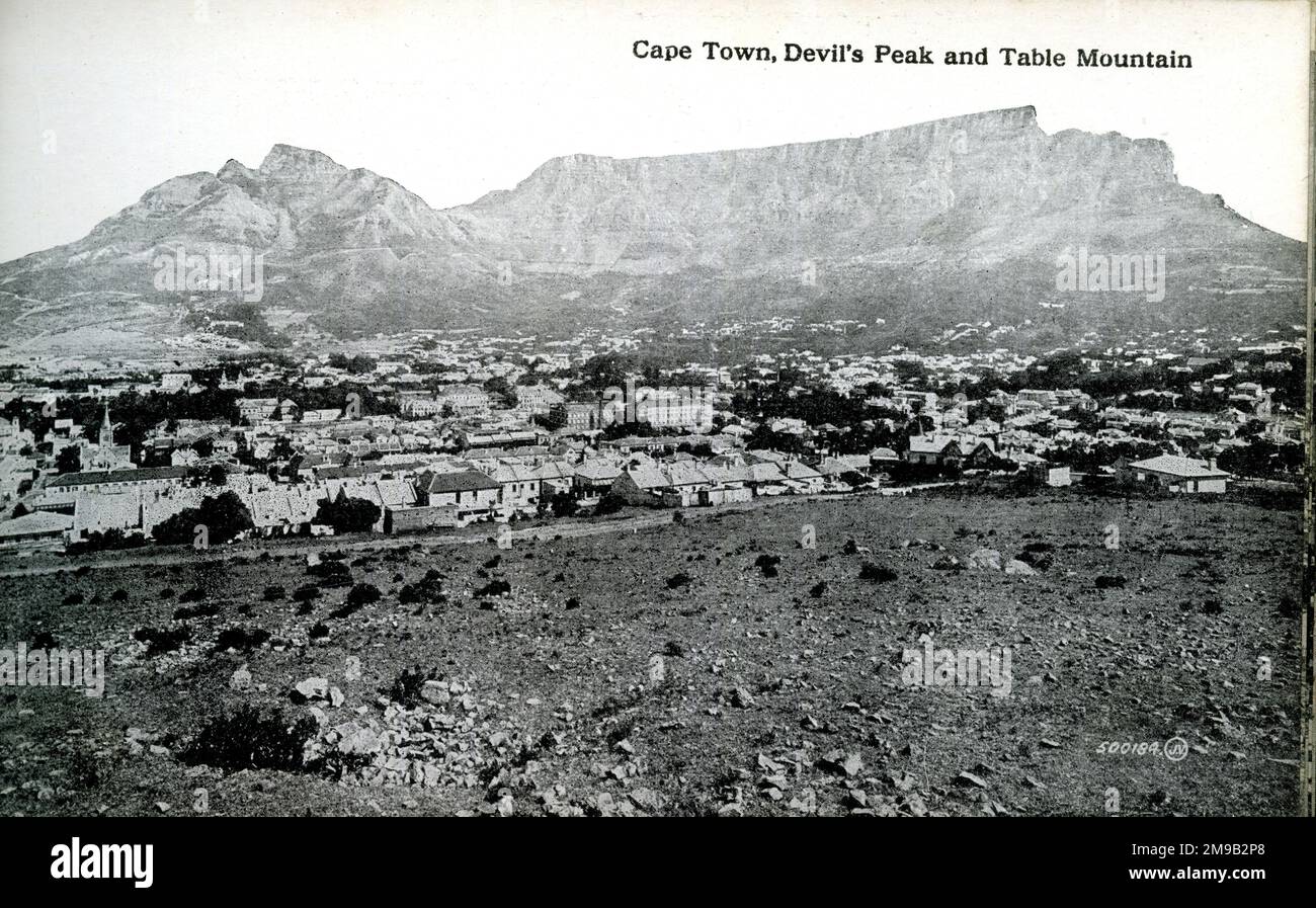 Cape Town, Devil's Peak and Table Mountain, South Africa Stock Photo ...