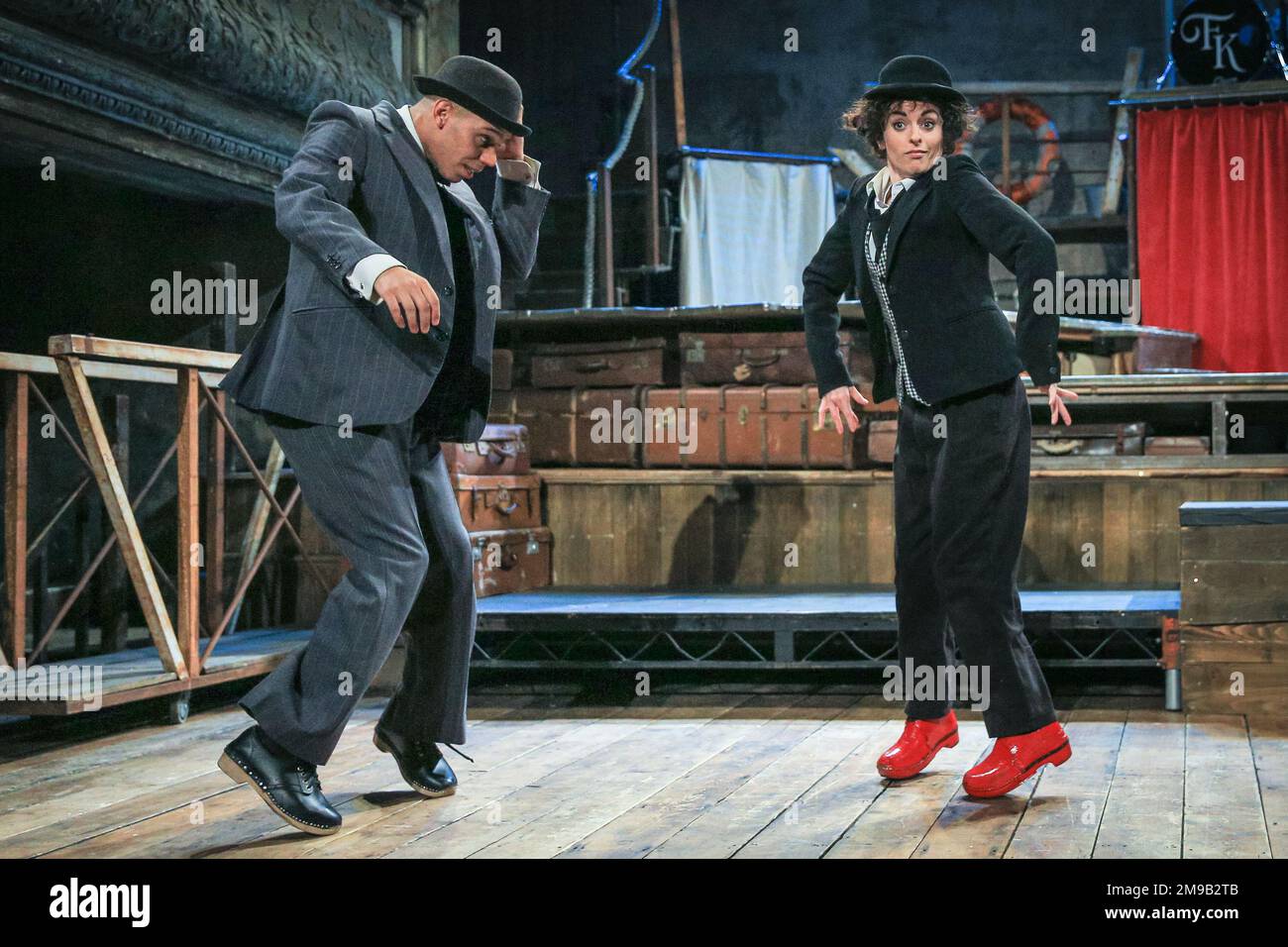 London, UK. 17th Jan, 2023. Jerone Marsh-Reid (Stan Laurel) and ...