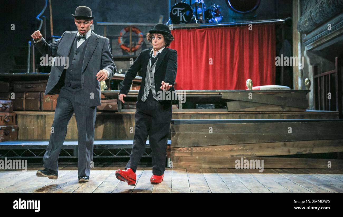 London, UK. 17th Jan, 2023. Jerone Marsh-Reid (Stan Laurel) and ...