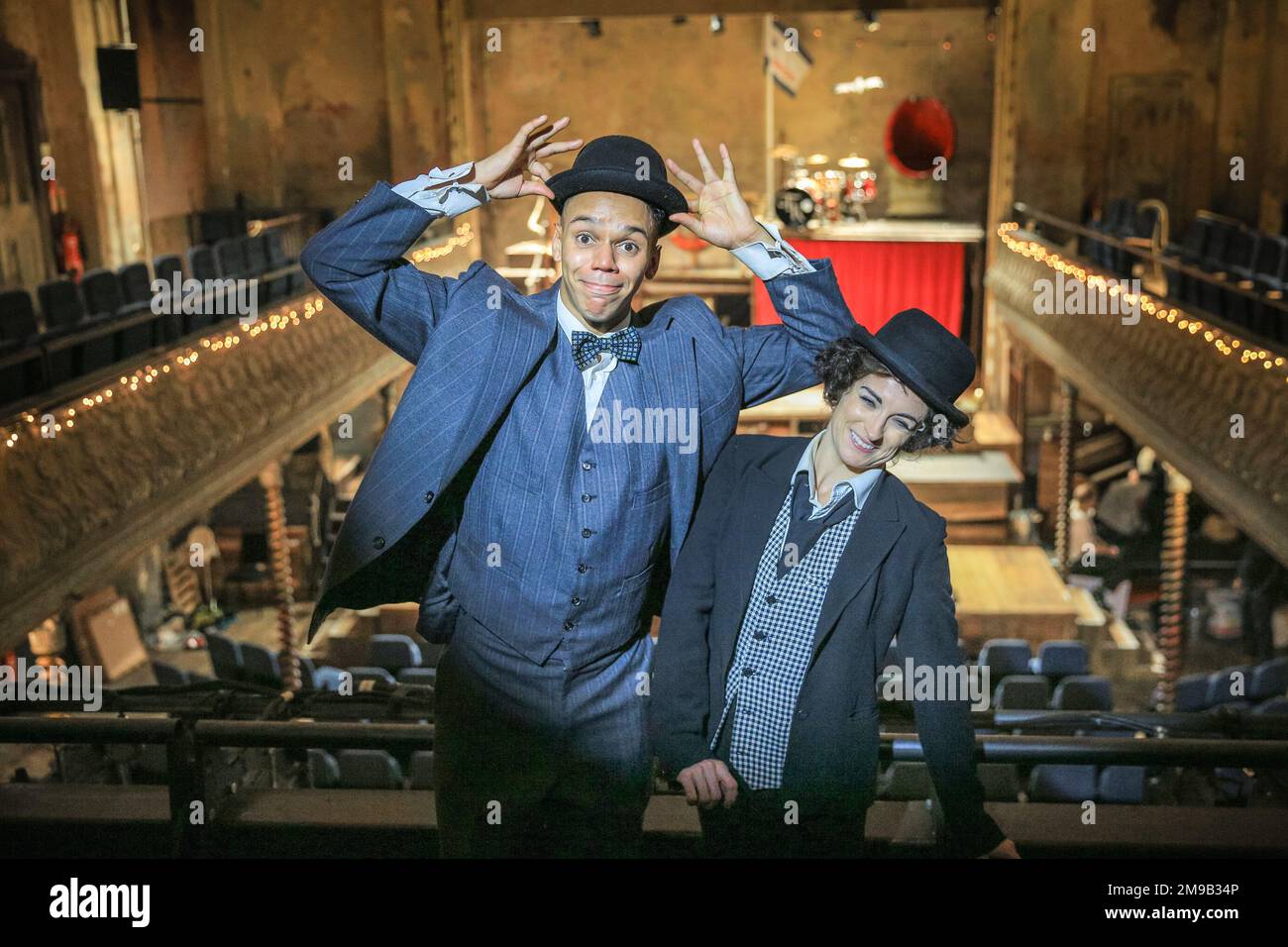 London, UK. 17th Jan, 2023. Jerone Marsh-Reid (Stan Laurel) and ...