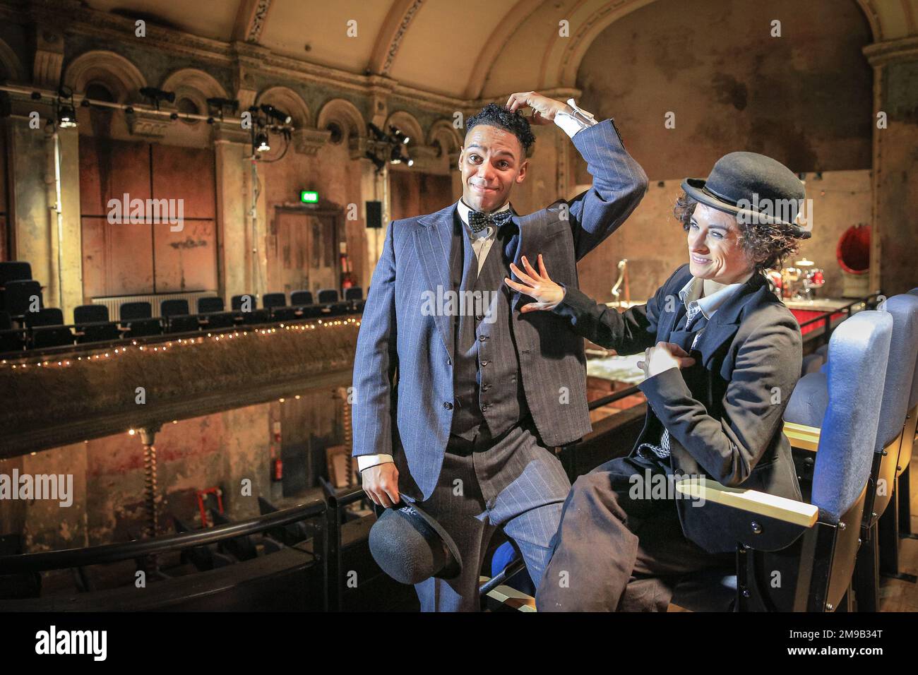 London, UK. 17th Jan, 2023. Jerone Marsh-Reid (Stan Laurel) and ...