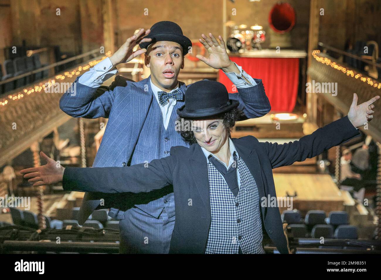 London, UK. 17th Jan, 2023. Jerone Marsh-Reid (Stan Laurel) and ...