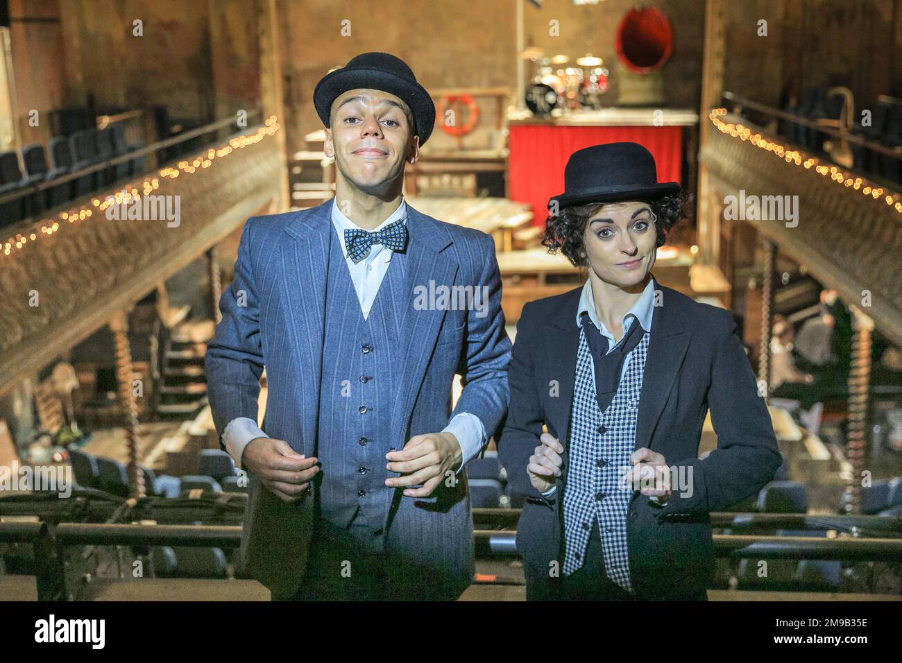 London, UK. 17th Jan, 2023. Jerone Marsh-Reid (Stan Laurel) and ...