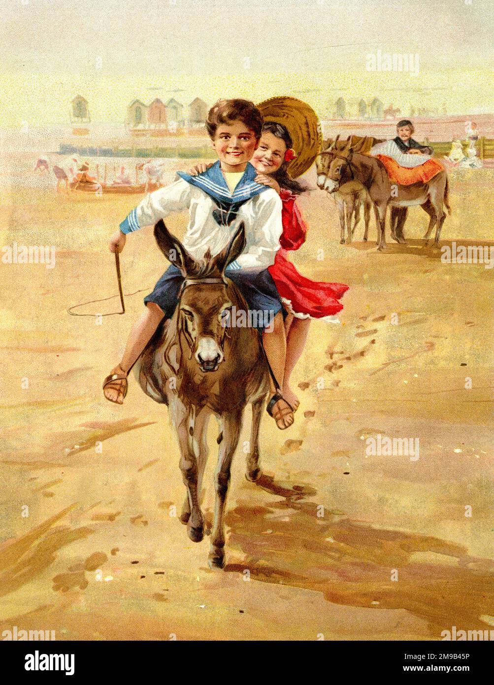 A Donkey Ride on the Beach Stock Photo - Alamy