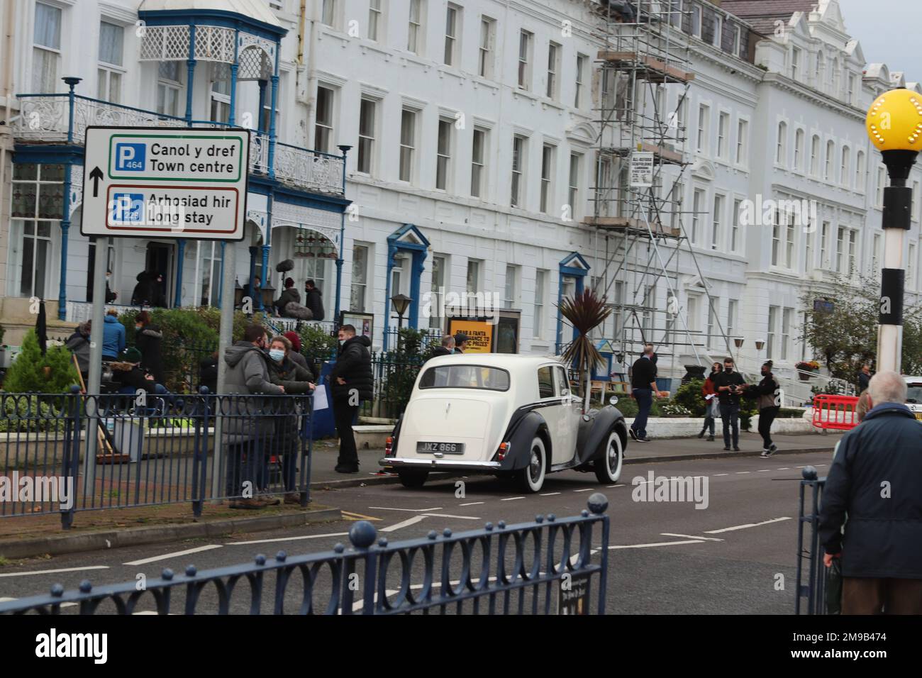 Actor Steve Coogan filming a BBC drama the Reckoning in Llandudno North ...