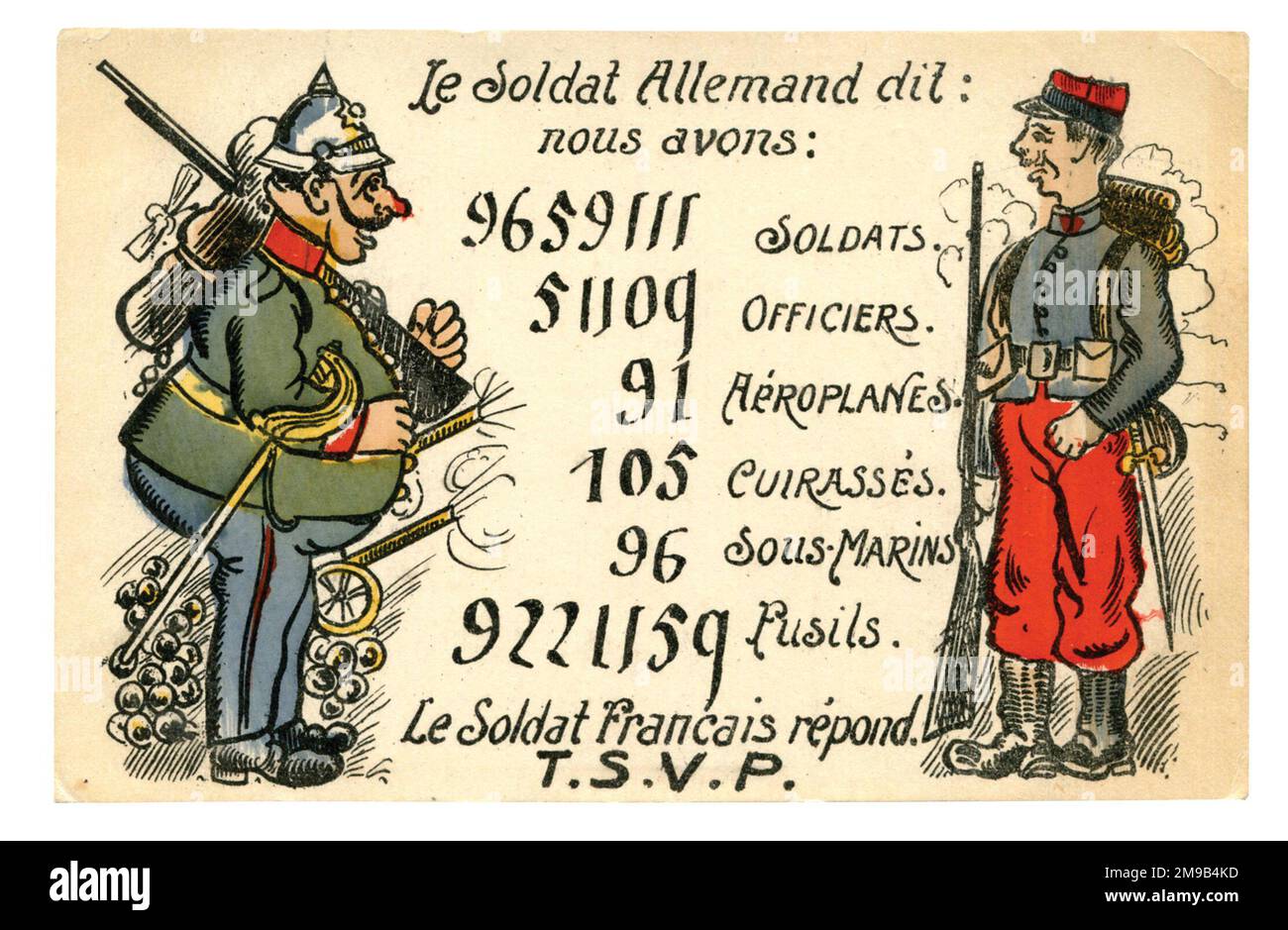 The splendidly drawn uniformed figures are divided by the German's ...
