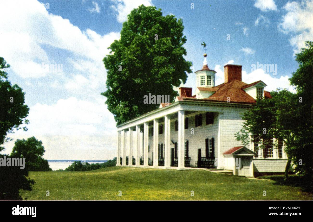East Front of George Washington's Home, Mount Vernon, Virginia, USA ...