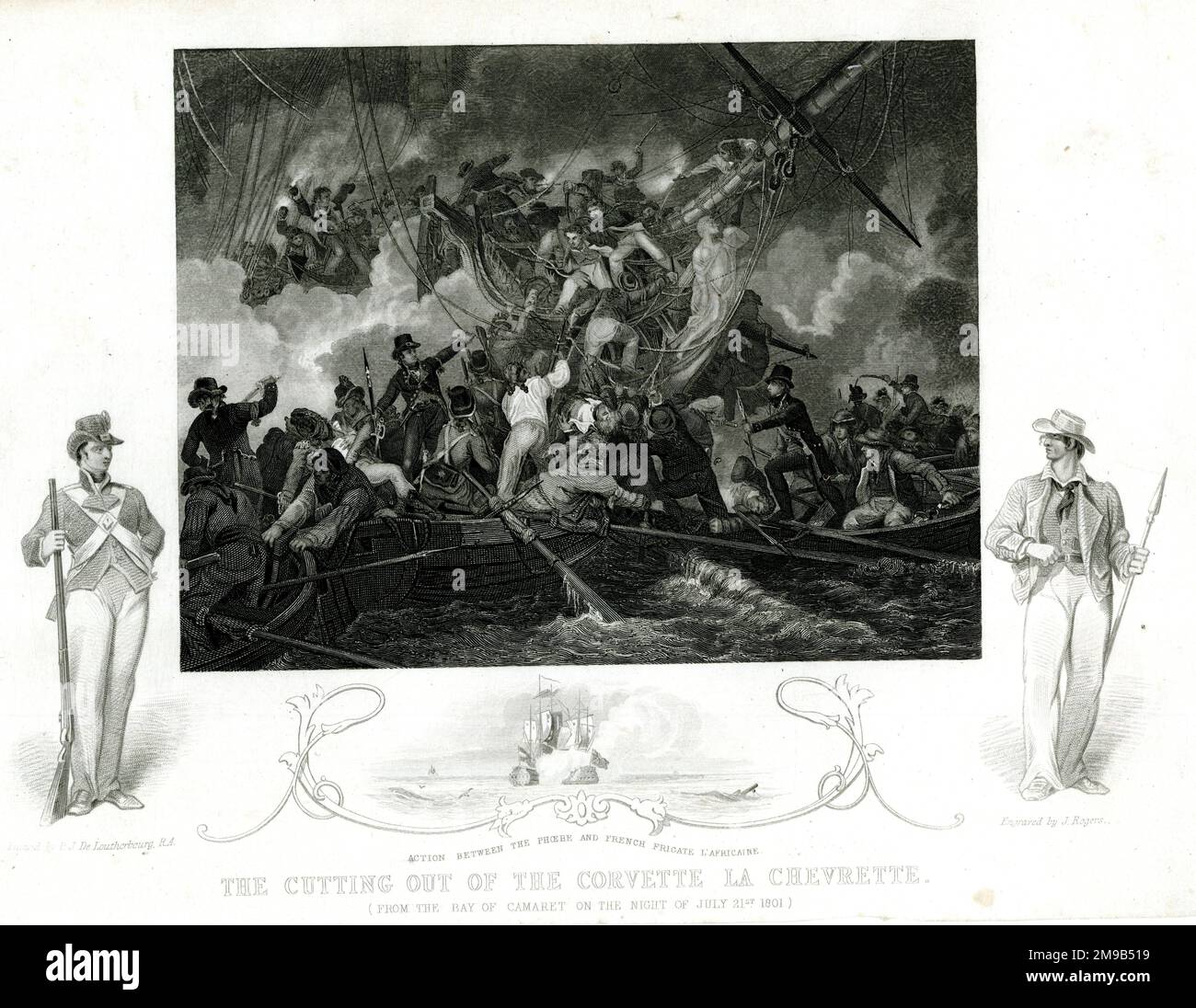 The Cutting Out of the Corvette La Chevrette, Bay of Camaret on the ...