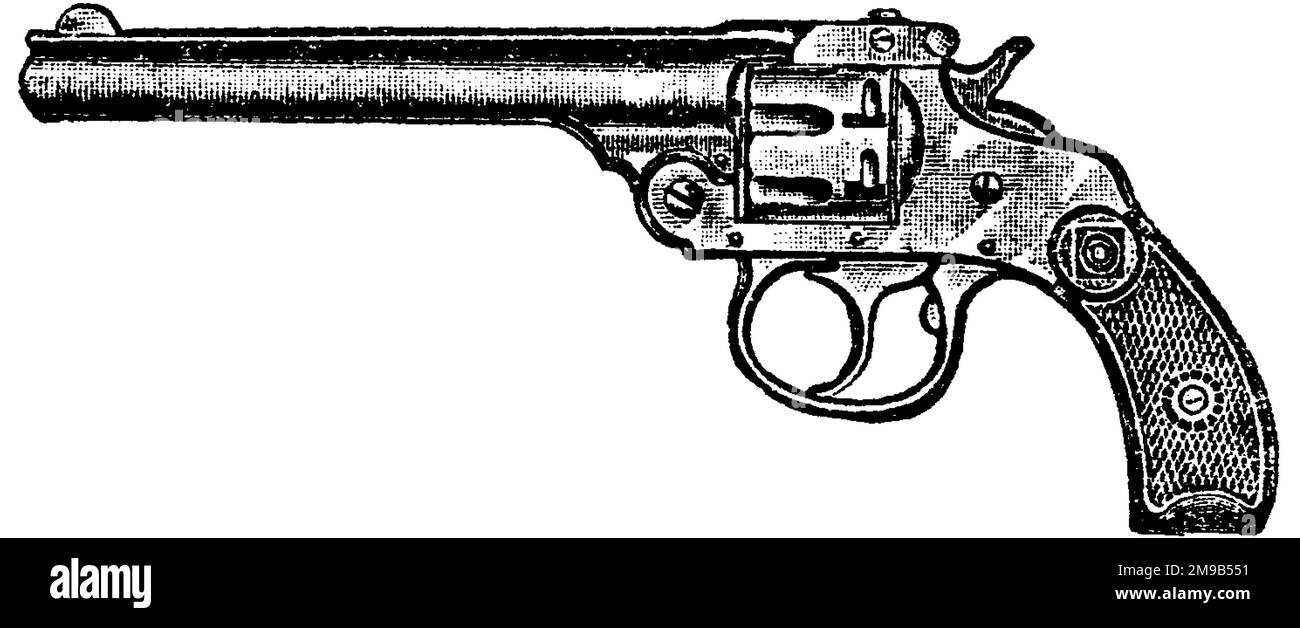 22-Caliber Harrington and Richardson Revolver, Vintage Engraving. Old ...