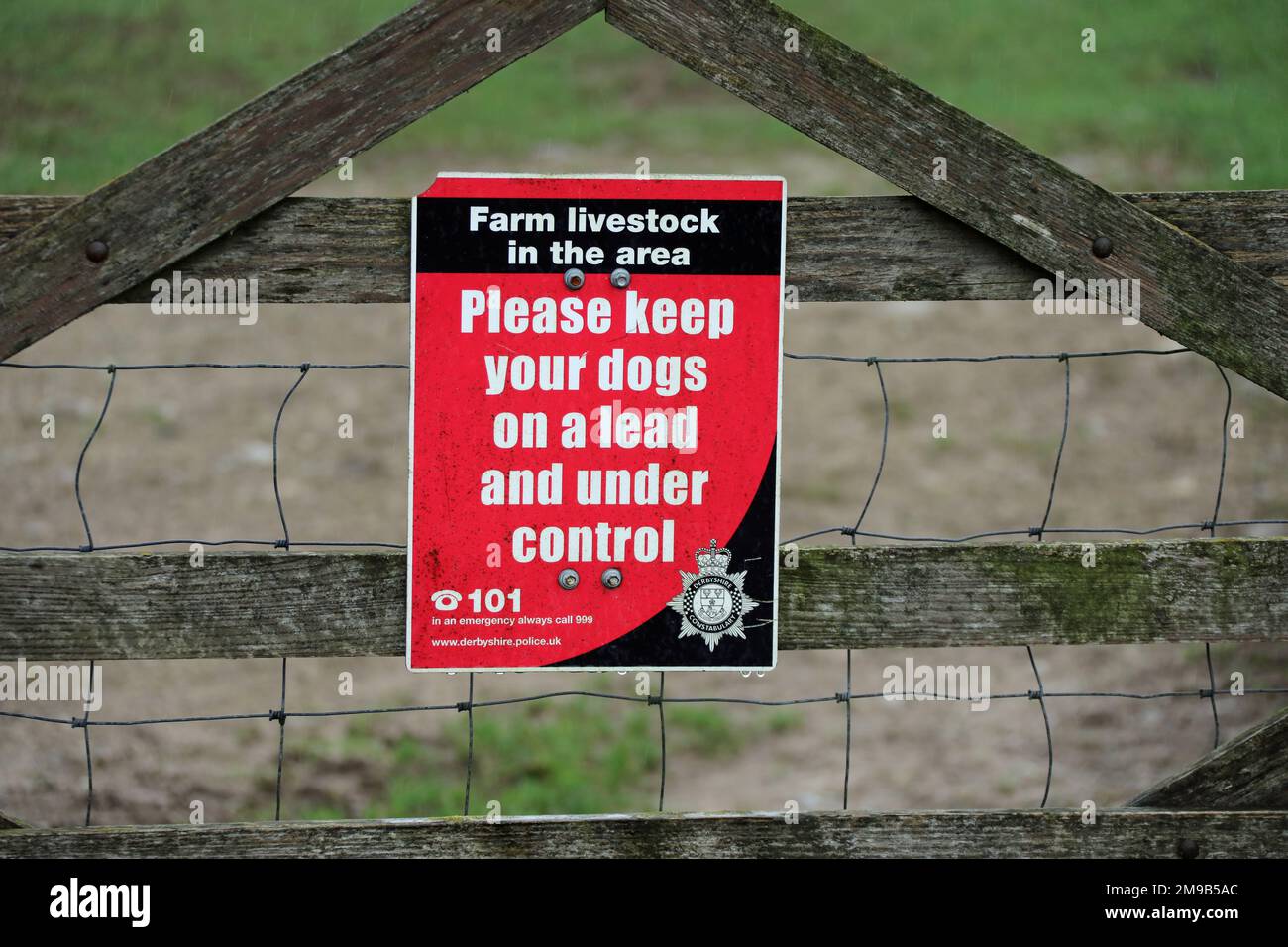 Police information sign to dog owners on the High Peak Trail in ...