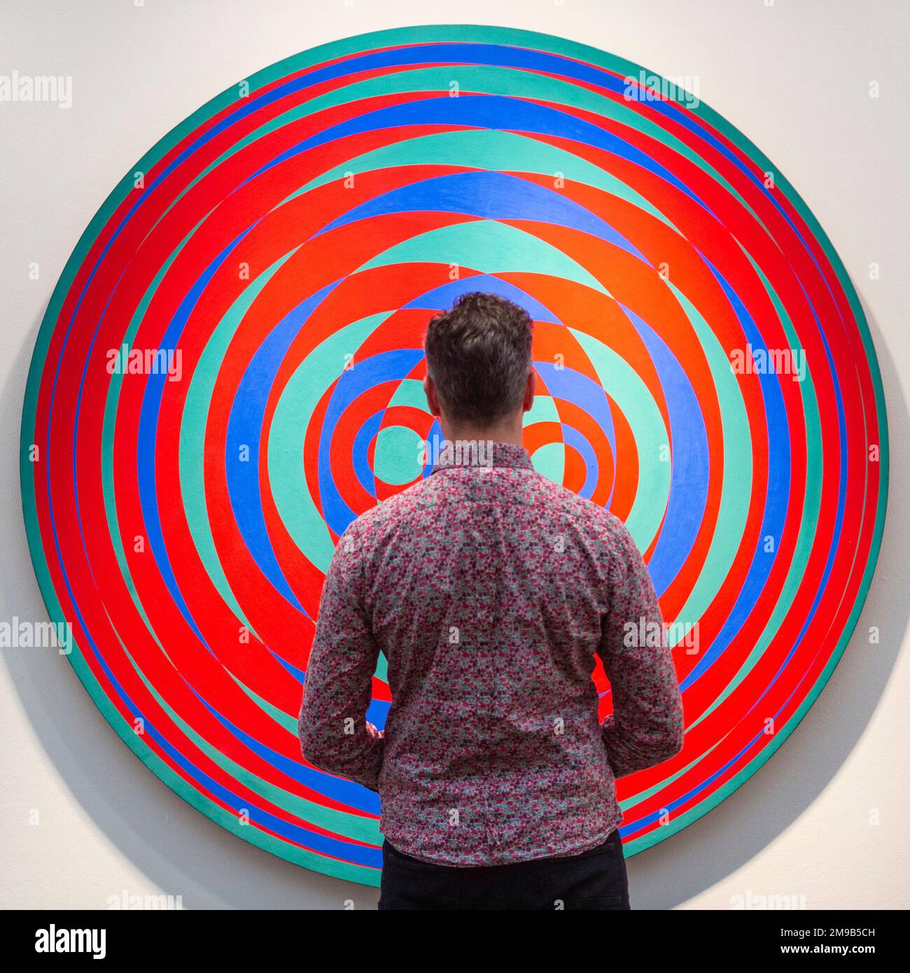 London, UK. 17 January 2023. A man views 'Red, Blue & Green Target ...