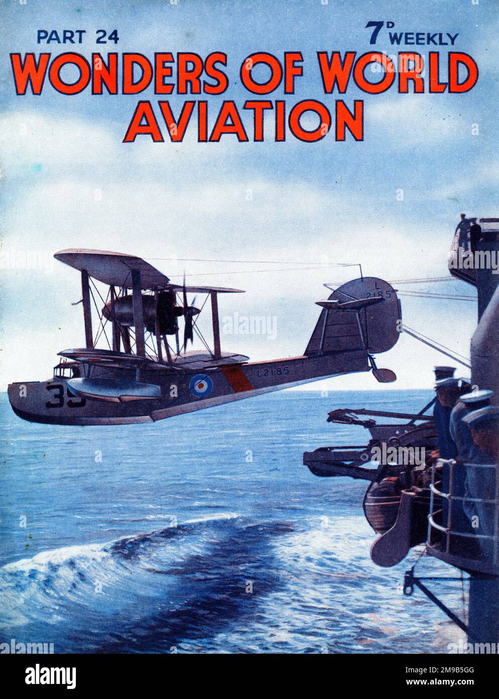 RAF Supermarine Walrus, Amphibian Airplane being catapulted from HMS ...