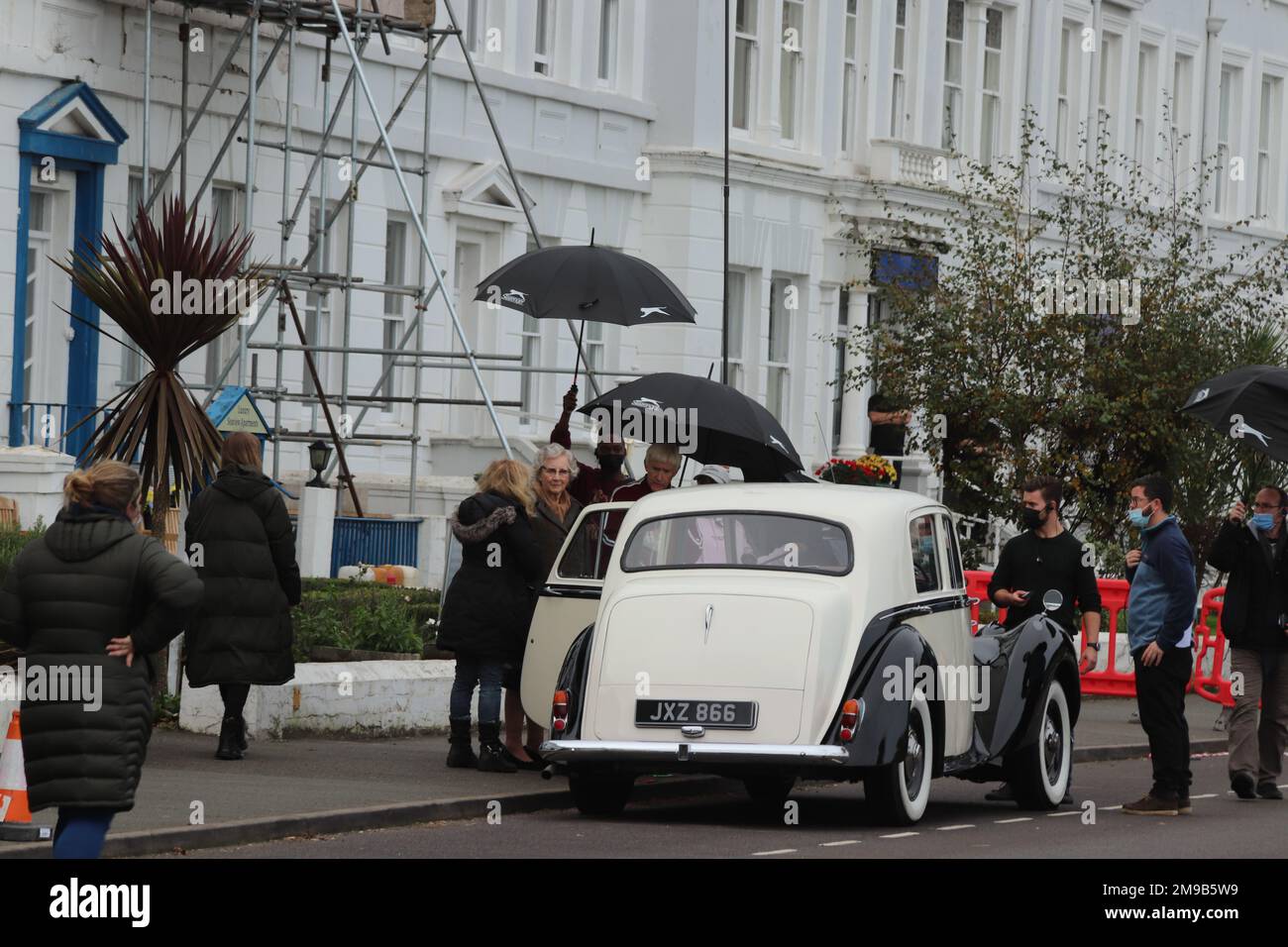 Actor Steve Coogan filming a BBC drama the Reckoning in Llandudno North ...