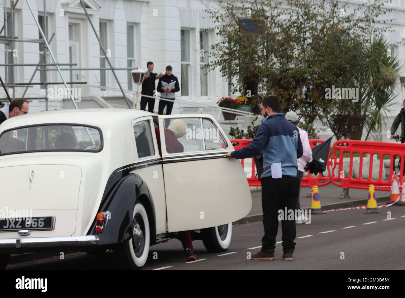 Actor Steve Coogan filming a BBC drama the Reckoning in Llandudno North ...
