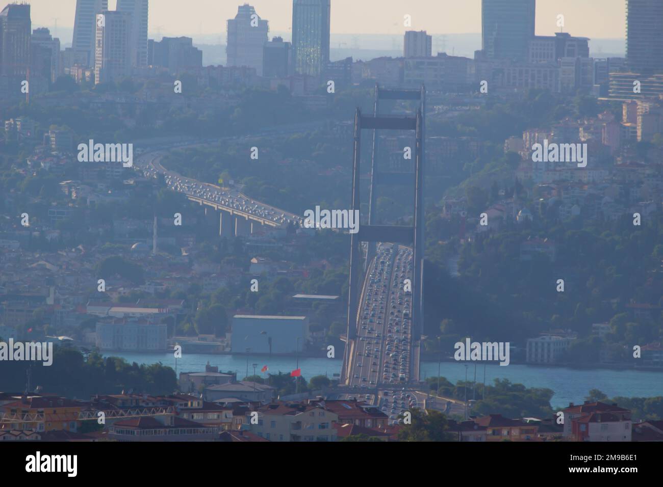 panoramic istanbul, bosphorus and bosphorus bridge view from kucuk ...
