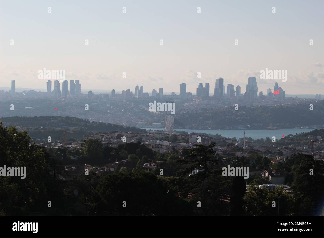 panoramic istanbul, bosphorus and bosphorus bridge view from kucuk ...