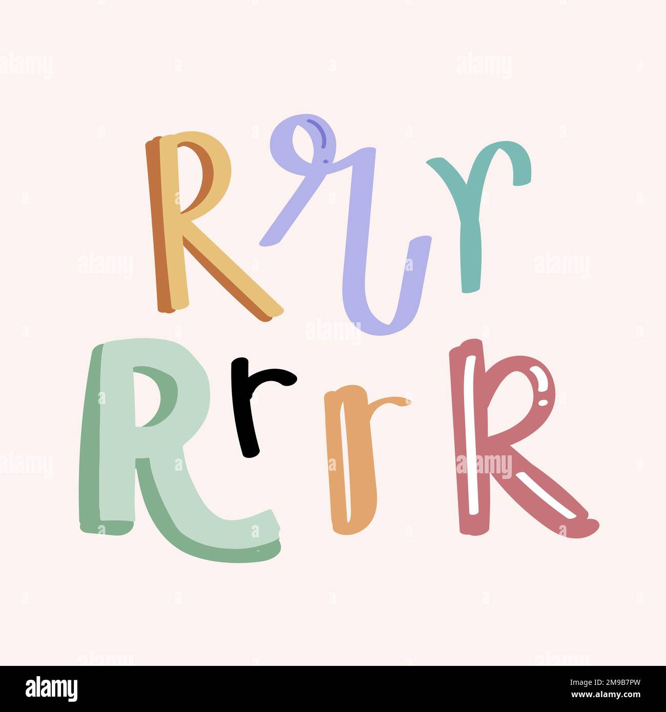 Doodle letter R typography font vector Stock Vector Image & Art - Alamy