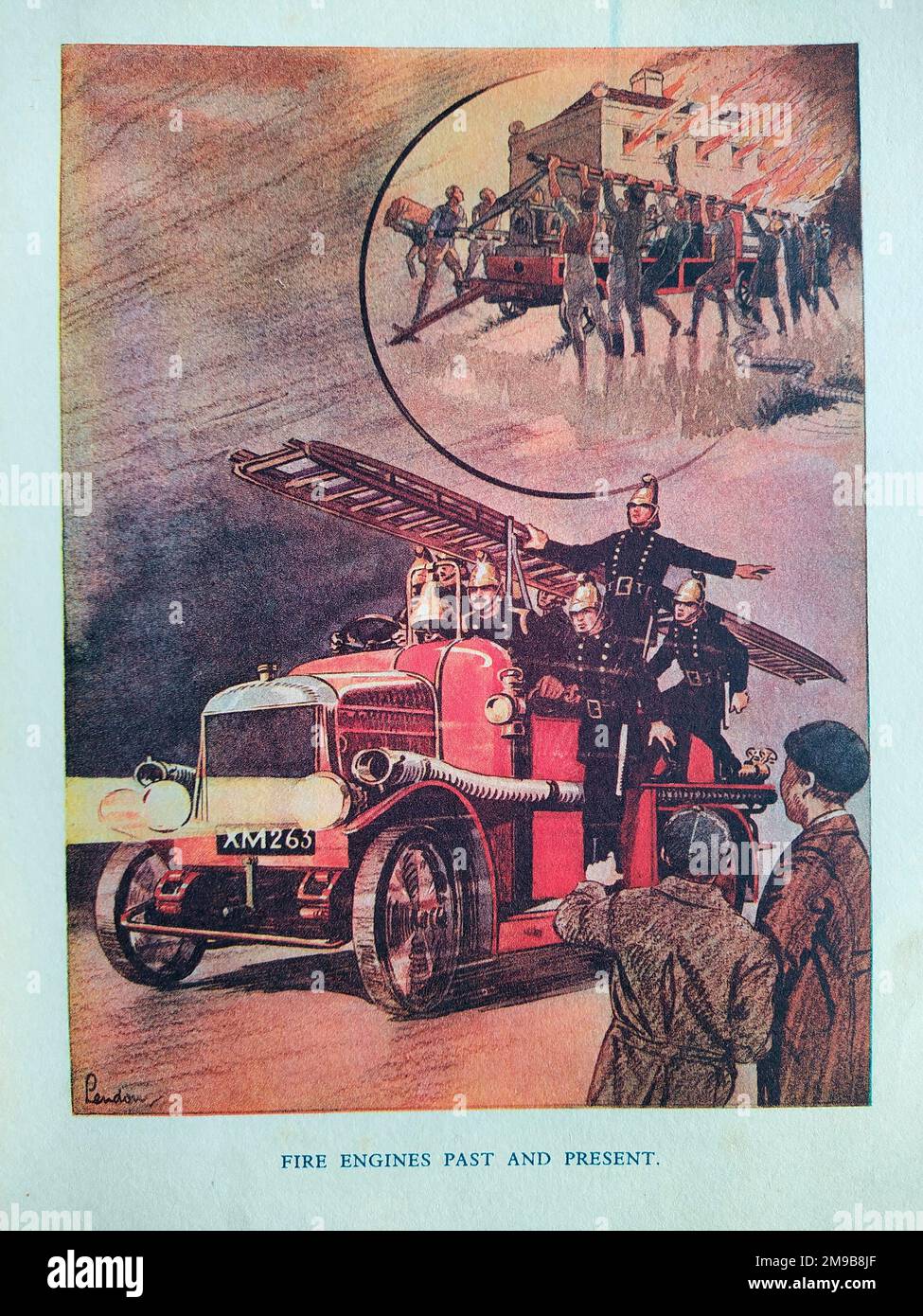 The Motor Picture Book, Fire Engines Past and Present Stock Photo - Alamy